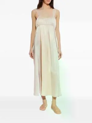 Chloé Gathered Silk Midi Dress