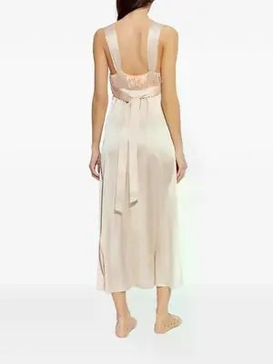 Chloé Gathered Silk Midi Dress