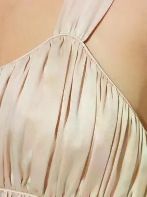 Chloé Gathered Silk Midi Dress
