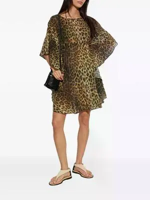Moschino Leopard-print Ruffled Mini Dress