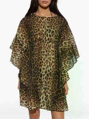 Moschino Leopard-print Ruffled Mini Dress