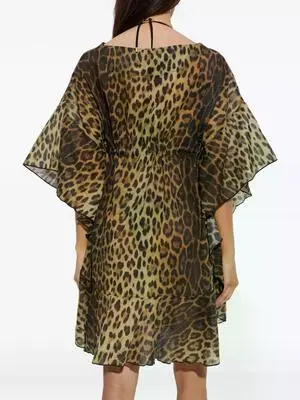 Moschino Leopard-print Ruffled Mini Dress