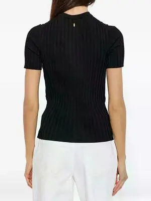 AMI Paris Ribbed Knit Crewneck T-shirt - Black