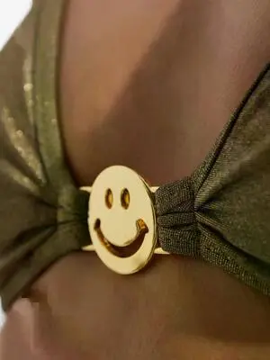 Moschino Smiley Bikini Top - Green