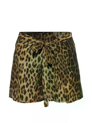 Moschino Leopard-print Wrap Short Pareo
