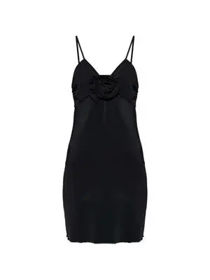 Moschino Floral Appliqué Mini Dress - Black