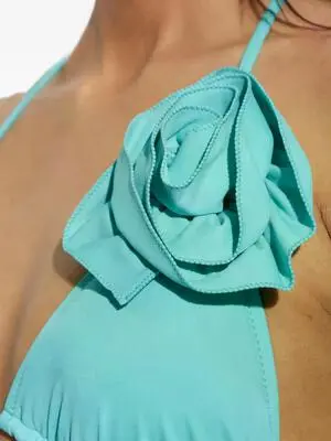 Moschino Rose Detail Bikini Top - Blue