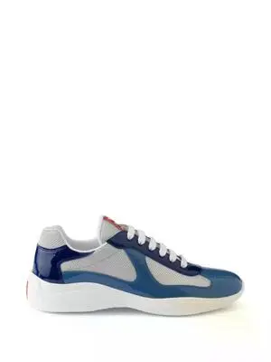 Prada Patent Leather And Technical Fabric America's Cup Sneakers - Blue
