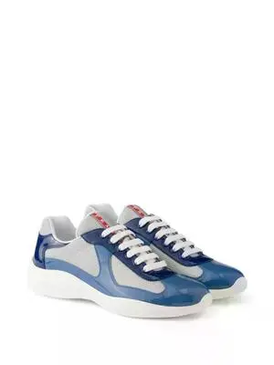 Prada Patent Leather And Technical Fabric America's Cup Sneakers - Blue