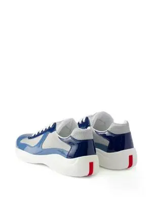 Prada Patent Leather And Technical Fabric America's Cup Sneakers - Blue