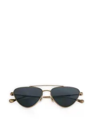 JIL SANDER Tone Titanium Pilot Frame Sunglasses - Gold
