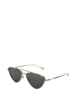 JIL SANDER Tone Titanium Pilot Frame Sunglasses - Gold