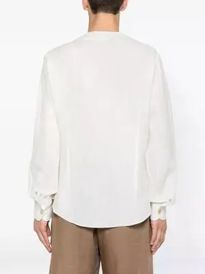 Eleventy V-neck Buttoned Shirt