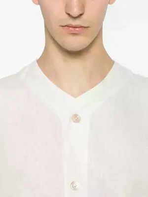 Eleventy V-neck Buttoned Shirt