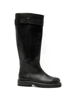 ADRIANNA FERETTI Knee-high Leather Boots With Buckle Detail