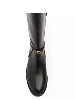 ADRIANNA FERETTI Medallion Embellished Leather Boots