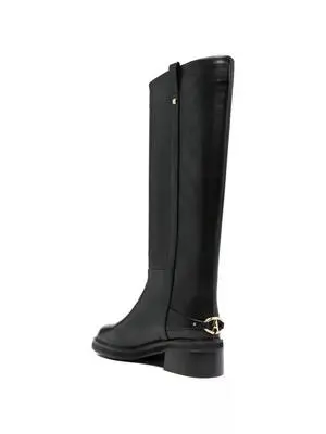 ADRIANNA FERETTI Knee-high Boots With Gold-tone Logo Plaque