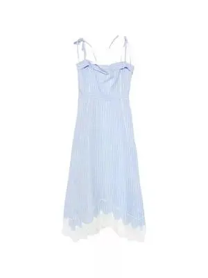 Simkhai Avalaigh Midi Dress With Lace Trim - Blue