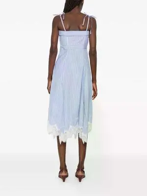 Simkhai Avalaigh Midi Dress With Lace Trim - Blue