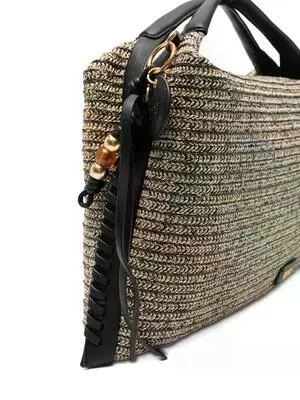 Dkny Woven Design Logo Detail Tote Bag