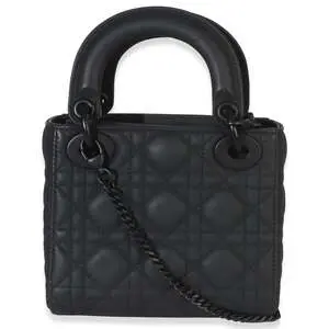 Dior Ultra Matte Supple Cannage Calfskin Lady Bag - Black