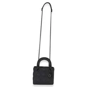 Dior Ultra Matte Supple Cannage Calfskin Lady Bag - Black