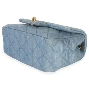 Chanel Quilted Denim Pearl Crush Flap Bag - Blue