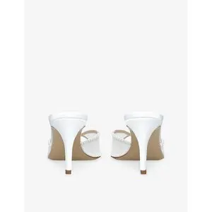 ANDREA WAZEN Katy 75 Lace And Satin Heeled Mules