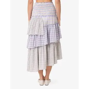 AMY LYNN Thea Tiered Cotton Midi Skirt