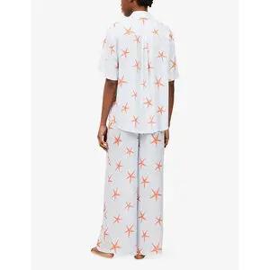 IT'S 9PM X Oceanus Antibes Starfish-print Woven Pyjama Set