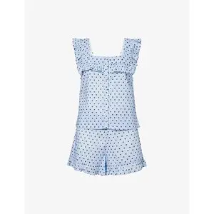 IT'S 9PM Lucia Polka-dot Cotton Pyjama Set - Blue