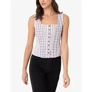 AMY LYNN Brittany Checked Cotton Top