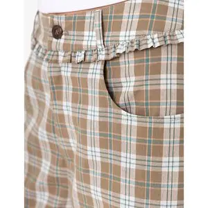 AMY LYNN Esme Balloon-leg Cotton Trousers With Checked Pattern
