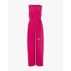 PHASE EIGHT Marta Belted-waist Woven Jumpsuit - Fuchsia