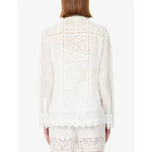 Zimmermann Aster Lace Embroidered Ramie Top