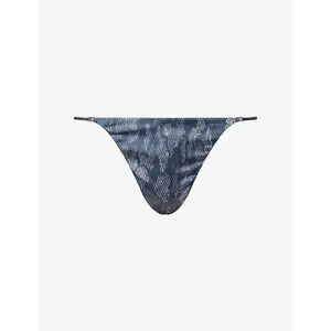 Calvin Klein Signature String Satin Thong - Snake