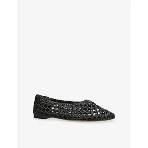 Sam Edelman Shira Woven Leather Ballet Flats - Black