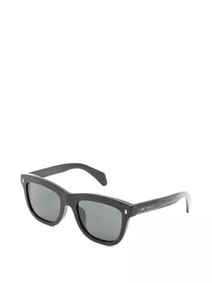 Moncler Bronzz Logo Plaque Rectangle Frame Sunglasses - Black