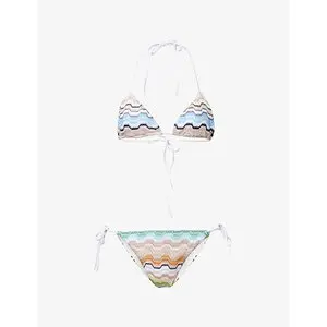 Missoni Zigzag Pattern Triangle Bikini Set - Smsnp-multicolor