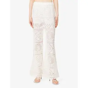 Zimmermann Aster Embroidered Woven Trousers - Ivory