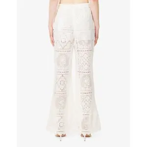 Zimmermann Aster Embroidered Woven Trousers - Ivory