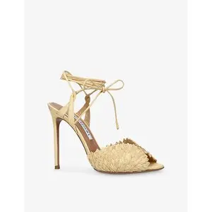 AQUAZZURA Rio Flirt 75 Raffia Heeled Sandals