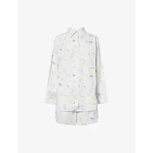 IT'S 9PM X Oceanus Jessie Sealife-print Cotton Pyjama Set - White