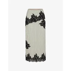 AMY LYNN Verona Striped Satin Midi Skirt