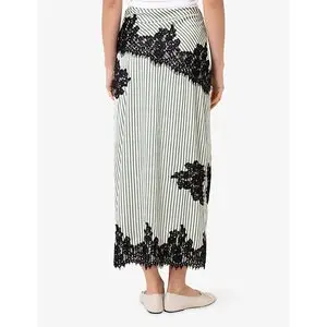 AMY LYNN Verona Striped Satin Midi Skirt