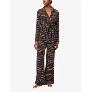 IT'S 9PM Rizzo Polka-dot Smoking Woven Pyjama Set
