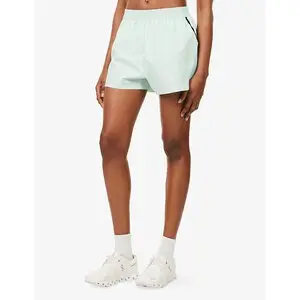 On Train Brand-print Woven Shorts