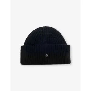 Maje Ribbed Wool And Cashmere Beanie Hat - Black