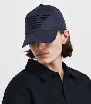 Emporio Armani Cotton Baseball Cap With Eagle Logo
