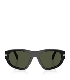 Persol Acetate Irregular Sunglasses - Black